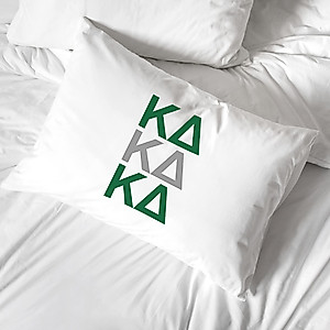 sockprints Kappa Delta Pillowcase - Sorority Letters in Sorority Colors Pillow Covers - KD Gifts - Kappa Delta Merch - 100% Cotton Standard Size 20x30 Inches Pillow Case