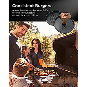 GALVANOX Grilling Gift for Dad, Non-Stick Hamburger Press Patty Maker, Aluminum BBQ Burger Mold “Dad Grill Boss” for Fathers Day/Birthday Boxed