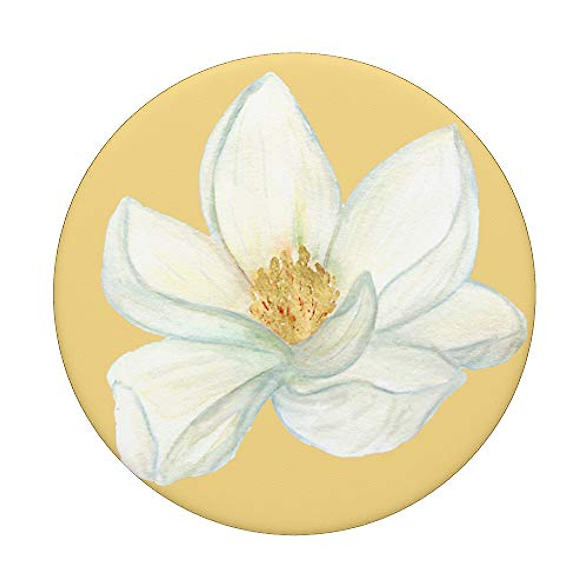 Magnolia Watercolor, Cream & Golden Yellow for Women Teens PopSockets PopGrip: Swappable Grip for Phones & Tablets