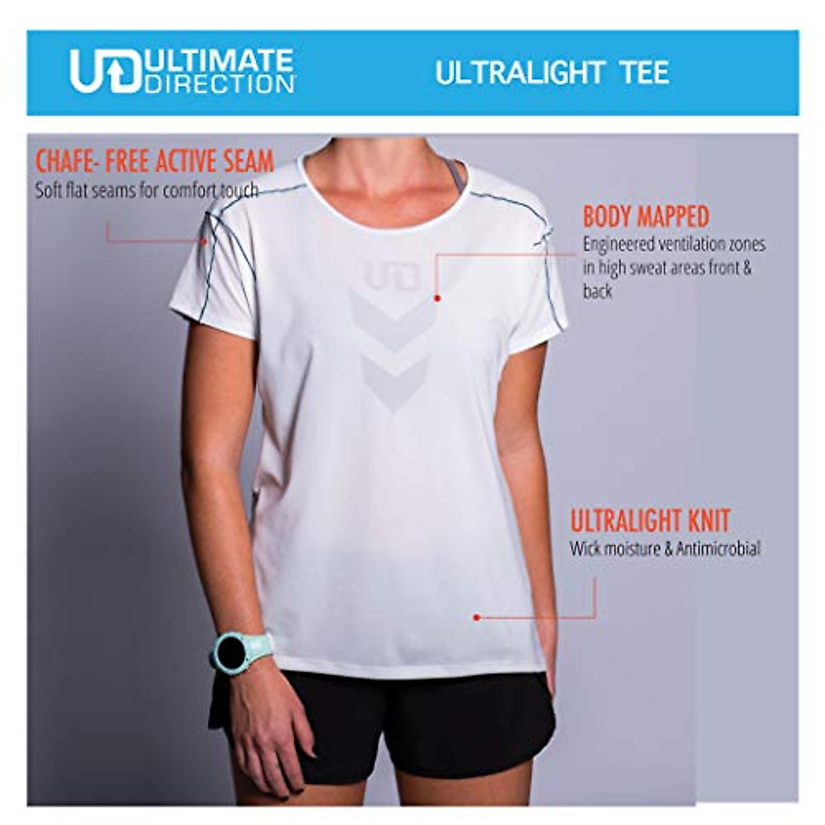 Ultimate Direction Womens Ultralight Running T-Shirt, Basalt, X-Small