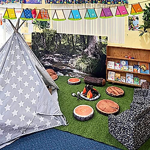 45 PCS Woodland Pup Tents Cut-Outs for Camping Bulletin Board Classroom Decor Woodland Theme Party Decoration, 9 Styles
