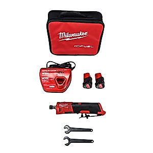 Milwaukee 2486-22 M12 FUEL 12V Straight DieGrinder Kit with (2) 2.0Ah Battery, Charger & Tool Bag