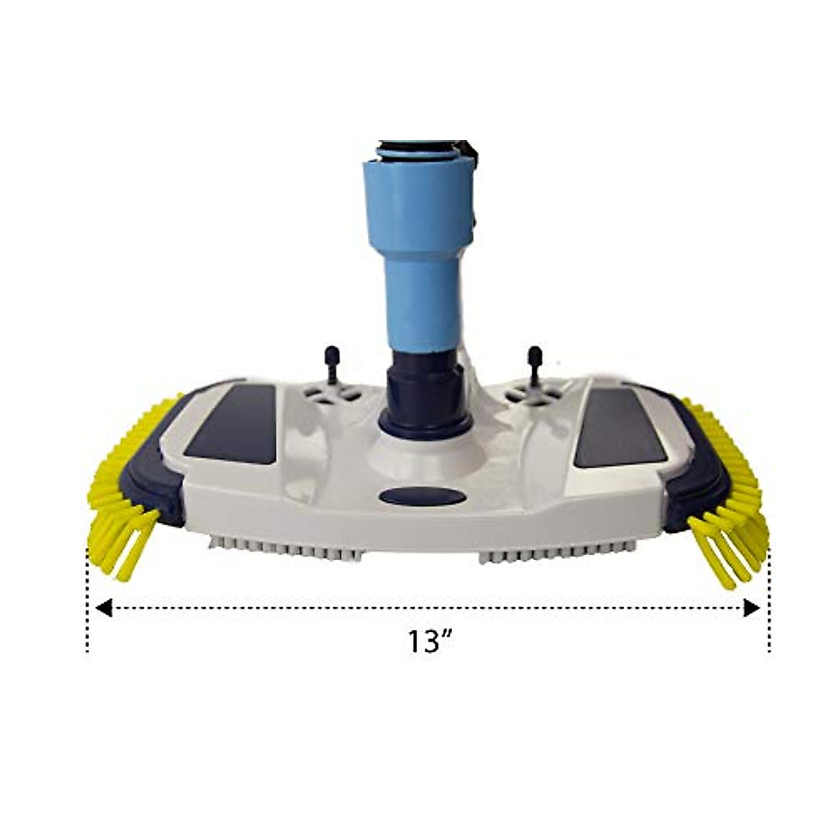 Aqua Select Weighted Pool Vacuum Head with Side Brushes for Cleaning Above Ground & Inground Swimming Pool | Flexible Handle with EZ Clips | Quickly Clean Walls, Corners and Slopes