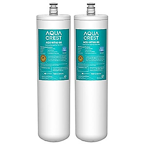 AQUA CREST DW80/90 Under Sink Water Filter, Replacement for Aqua-Pure AP-DW80/90, AP-DWS1000, Kohler K-201-NA, Kohler K-202-NA (Pack of 2), Model No. WF60-80/90