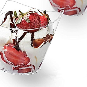 100Pcs/set Dessert Cups Mini Cubes Clear Tasting Sample Glass Containers Elegant Square Plastic Bowls Disposable