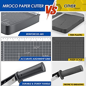 MROCO Paper Cutter 12" Cut Length Paper Trimmer, Guillotine Trimmer with 12 sheet Capacity Paper Cutting Board, Heavy Duty Guillotine Paper Cutters and Trimmers for Cardstock Paper Crafts Paper Slicer