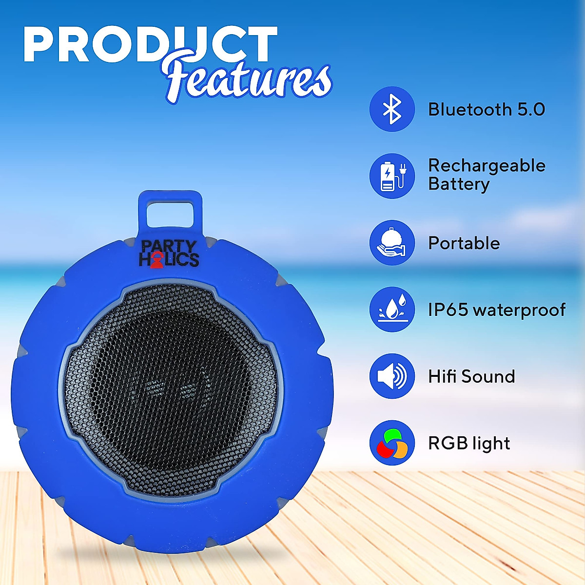 High Power Bass Portable Wireless Bluetooth Studio Dj Party Concert Speaker's - Colorful Liquid Motion Light Changing Rechargeable Waterproof Outdoor Loud Speaker (Waterproof Halo Speaker)