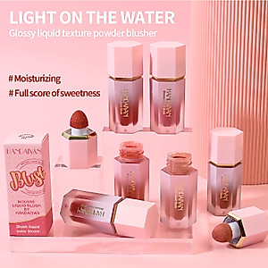 Mousse Liquid Blush, Liquid Blush Beauty Wand with Sponge Tip Easy to Apply for a Natural Radiant Look, Matte Silky Texture, Long-Lasting, Lightweight Blush Liquid Makeup (5# Mystery)