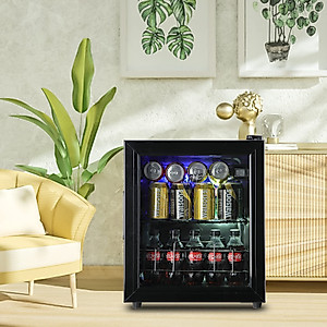 KRIB BLING Beverage Refrigerator and Cooler for 80 Cans, Mini Refrigerator with Wire Adjustable Shelving, Small Drink Dispenser Machine for Soda, Water, Beer, Wine for Dorm, Office, Bar