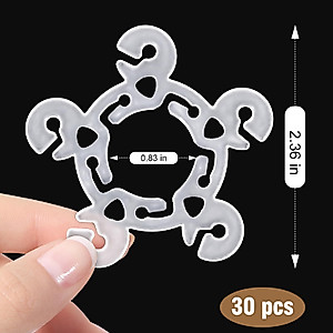 Eduftis 30Pcs Balloon Clips for Balloon Arch, White Balloon Connectors Clip Holders, Balloon Arch Column Stand for Birthday Wedding Baby Shower Party Decorations
