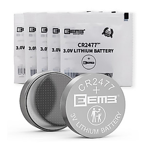 EEMB 5 Pack CR2477 Battery 3V Lithium Battery Button Coin Cell Batteries 2477 Battery DL2477, ECR2477 for Electronic Candle, Light, Remote Control, Key Fob, Alarm, Contact Sensor, Smart Devices…