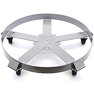Extra Heavy Duty 55 Gallon Drum Dolly Swivel Casters Steel Frame Non Tip 1250 lbs 5 Wheel