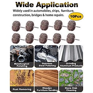 Rocaris 10 Pack Flap Wheel, 120 Grit for Rotary Tools，1/8 inch Shank (32X10X3)