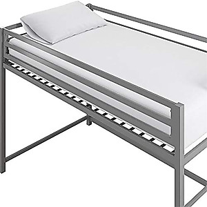 DHP Mabel Twin Metal Junior Loft Bed in Silver