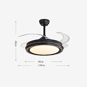 YUEGOO Ventiladores De Techo con Lámparas, Lámpara De Ventilador De Techo, Ventilador De Techo Moderno De 48 "Con Luces Colgantes De Control Remoto Industrial Ligero Para la Sala De Estar De Interiore