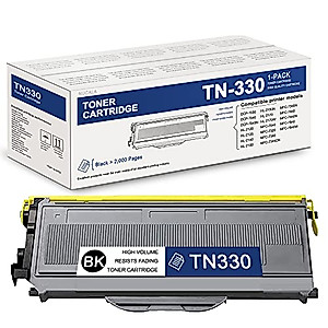 (1-Pack) TN330 Black Toner Cartridge, NUCA: Compatible Replacement for Brother TN330 TN-330 Toner Used for DCP-7030 DCP-7040 DCP-7045N HL-2120 HL-2125 HL-2140 HL-2150 Printer Toner