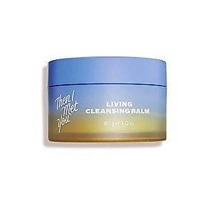 Then I Met You Living Cleansing Balm, Oil Cleanser for Face & Makeup Remover with Grape Seed, Olive & Seaberry Oil, Vegan & Clean Skincare, 3.17 oz