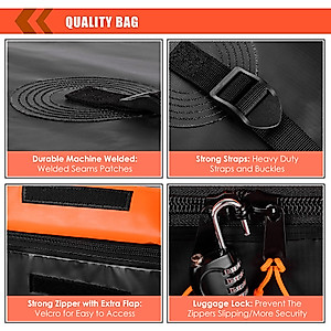 MeeFar Hitch Mount Cargo Carrier Bag Soft Shell 100% Waterproof 20 Cubic Feet (59" 24" 24") Include 8 Reinforced Straps for Truck Pickup All Vehicle with Steel Cargo Basket
