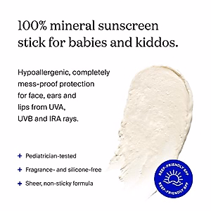 Supergoop! Sunnyscreen 100% Mineral Stick SPF 50, 0.7 oz - Face & Body Sunscreen for Babies & Kids - 100% Non-Nano Mineral Formula - Pediatrician Tested, Hypoallergenic, Fragrance & Silicone Free