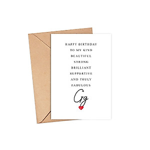 Gg Birthday Card Poem - Amazing Gg Gift - Birthday Card Gg - Special Gg Birthday Card - Birthday Card For Gg