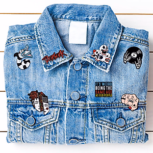 Pibupibu 7 Pack Punk Enamel Pins Funny Skeletons Snake Pins for Jacket Backpacks (Berserk)