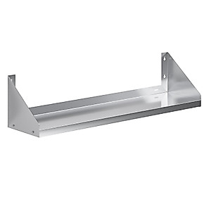 AmGood 48" Long X 12" Deep Stainless Steel Wall Shelf with Side Guards | NSF Certified | Appliance & Equipment Metal Shelving | Kitchen, Restaurant, Garage, Laundry, Utility Room