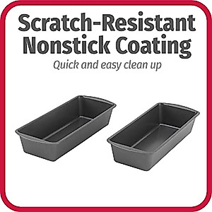 Good Cook Set of 2 Extra Large 13'' x 5'' Nonstick Steel Bread Loaf Pans, Gray