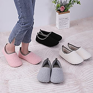 shevalues Cozy Ballerina House Slippers for Women Memory Foam Indoor Home Wide Slippers for Swollen Feet Grey size 8.5-9.5