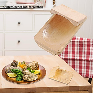 1/2/3PCS Oyster Shucking Clamp, 8×13cm Wood Shucking Clamp Oyster Shucking Protector, Wooden Holder Oyster Shucking Clamp, Oyster Opener Tool for Kitchen Home Outdoor Barbecue Camping (2PCS)
