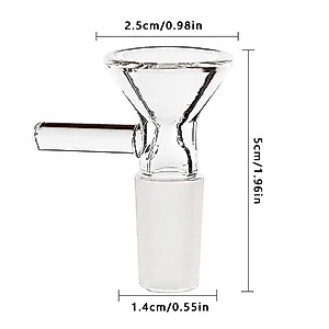 Glass Funnel, 14mm Small Glass Funnel, Clean Glass Funnel with Handle, Kitchen Mini Funnel for Filling Bottles, Portable Multipurpose Glass Funnel for Labs,Home Kitchen (Clear)