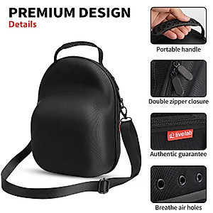 Livelab Hat Travel Case, Hard Hat Case for Baseball Caps, Hat Storage for Travel with Carrying Handle & Shoulder Strap, Hat Organizer Protects Up to 6 Hats, Perfect for Travel & Home Storage - Black