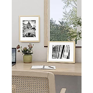 SUMGAR 8x10 Picture Frame with Mat Display Pictures, 𝗡𝗮𝘁𝘂𝗿𝗮𝗹 𝗢𝗮𝗸 𝗪𝗼𝗼𝗱 11x14 Photo Frame 𝗦𝗶𝗺𝗽𝗹𝗲 𝗳𝗼𝗿 𝗧𝗮𝗯𝗹𝗲𝘁𝗼𝗽 𝗗𝗲𝘀𝗸 Gallery Wall Mounted Display Set of 2