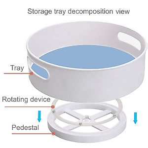 Wake INFIN Lazy Susan Cabinet Organizer Turntable 9 and 12 Inch 2 Pack Rotating Table Spice Rack Storage Kitchen Non-Skid Pad with Bin and Handles