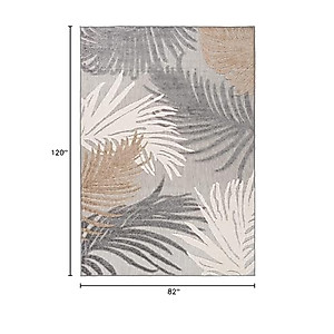 Rugshop Lucca Contemporary Floral Indoor/Outdoor Area Rug 7'10" x 10' Gray