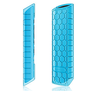 CaseBot Silicone Case for Amazon Insignia Smart HD Fire TV Voice Remote (2019) - Honey Comb Series [Anti Slip] Shockproof Cover Compatible with Element Smart Fire TV Voice Remote, Blue-Glow