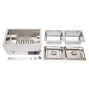 Commercial Food Warmer 2-Pan Grade Stainless Steel, Steam Table, Electric Food Warmer with Lid, Buffet Food Warmer Steam Table for Catering Restaurants