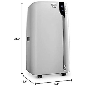 DeLonghi PAC360LVYN WH Pinguino Portable Air Conditioner in White with 6800.0 BTU Cooling Power, Remote Control, Dehumidifier and Portable Design