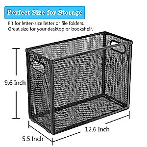 ANSSDO Hanging File Organizer for Desk, 2-Pack Premium Letter-Size Metal File Crate File Folder Holder Box, Easy Assembly Portable Filing Basket Storage Cabinets File Cart for Desktop