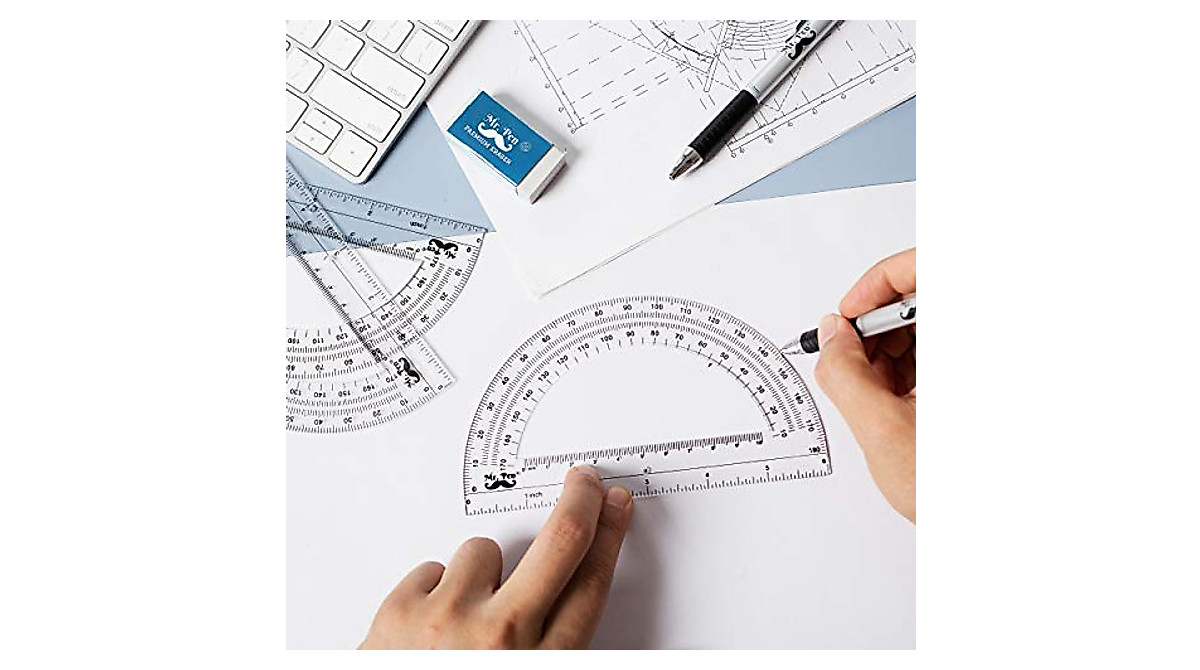 Mr. Pen Clear Protractor 6-Inch 3 Pack for Geometry