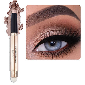 Enfuntins Shimmer Cream Eyeshadow Stick, Eye Brightener Stick Glitter Eyeshadow Crayon Pencil with Soft Smudger, Long Lasting Waterproof Highlighter Eye Shadow Makeup (03 Rose Gold Shimmer)
