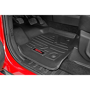 Rough Country All Weather Floor Mats Set for Chevy/GMC 1500/2500HD (2014-2018) - Custom Fit Rubber Floor Mats, Rubber Truck Mats, Durable, Waterproof Truck Floor Mats