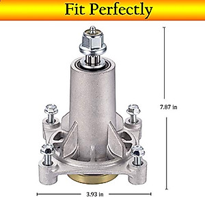 Spindle Assembly for Craftsman/Hus/Ariens/Poulan, Mandrel Assembly for 42" 46" 48" 54" Mower Deck, Come with All Mounting Hardware Including Threaded Bolt and Grease Fitting, Replace 187292 192870