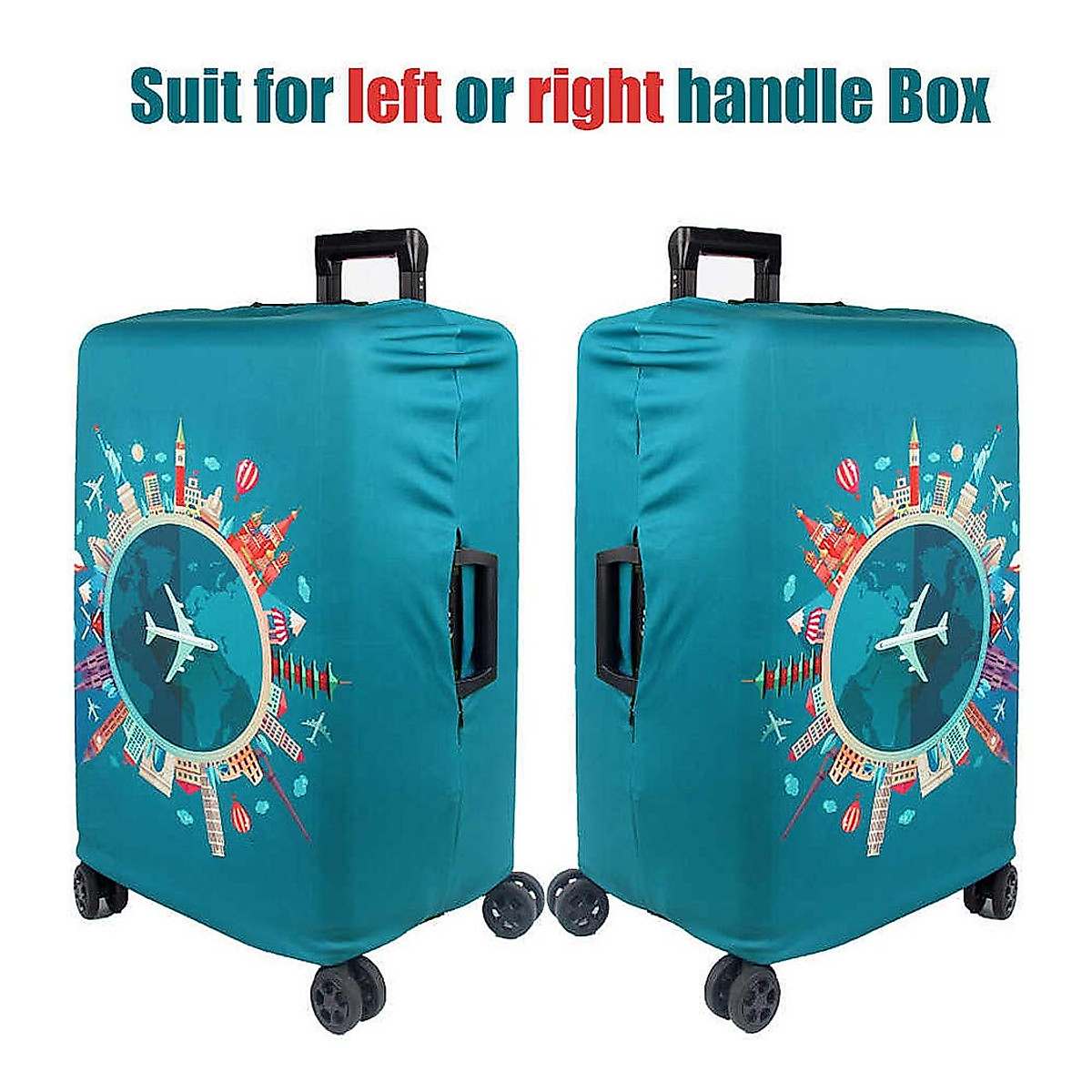 WUJIAONIAO Travel Luggage Cover Spandex Suitcase Protector Washable Baggage Covers (S (for 18-20 inch luggage), Go Travel)