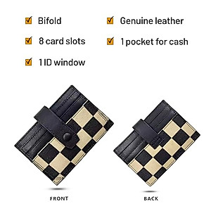 VLYRN Women's Slim Bifold *Mini* Wallet/Cardholder (Black) (8 slots total - *1 card/slot)