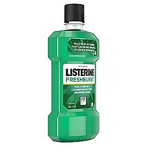 Listerine Freshburst Antiseptic Mouthwash for Bad Breath, Kills 99% of Germs That Cause Bad Breath & Fight Plaque & Gingivitis, ADA Accepted Mouthwash, Spearmint, 500 mL (Pack of 2)