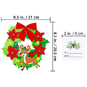 Winlyn 12 Sets Christmas Craft Kits Winter Crafts DIY 3D Christmas Wreath Ornaments Art Sets Santa Snowflake Snowman Christmas Foam Stickers Arts and Crafts for Kids Holiday Home Classroom Activities