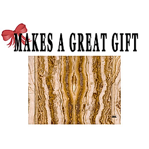 Brown Agate Layers Rock Stone Pattern Textured Marble Art Kitchen Glass Cutting Board Modern Decorative Gift Abstract Wavy Contrast Design