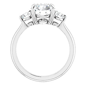 JEWELERYIUM 2 CT Round Colorless Moissanite Engagement Ring, Wedding Bridal Ring Set, Eternity Sterling Silver Solid Diamond Solitaire 4-Prong Anniversary Promise Gift for Her (4)