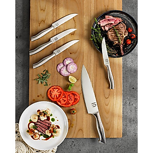 KnifeSaga Kitchen Knife Block Set, Enduring Sharpness Premium Knife Set with Block, 14 Pcs Japanese High Carbon Stainless Steel Knives Set for Kitchen, Chef Knife Set with Block and Built in Sharpener