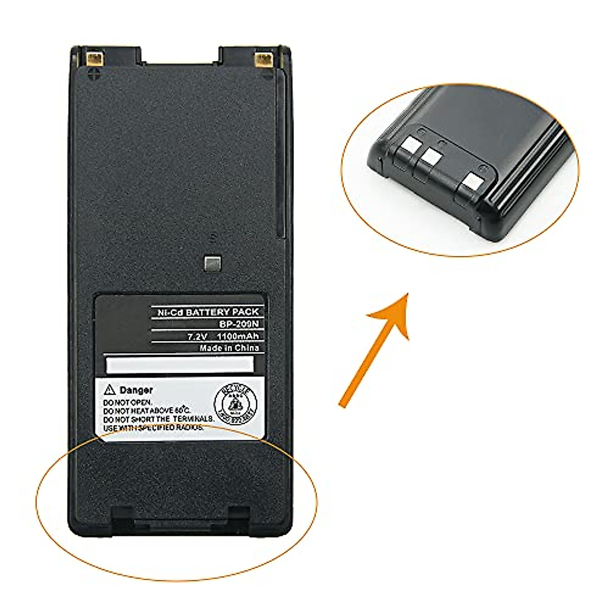 Vineyuan BP-209N NI-CD Battery Compatible for ICOM IC-A6 IC-A24 IC-V8 IC-V82 IC-U82 IC-F3GS IC-F4GS IC-F30GT IC-F12 IC-F21 IC-F22 BP-210 BP-222 BP-209N BP-210N BP-222N